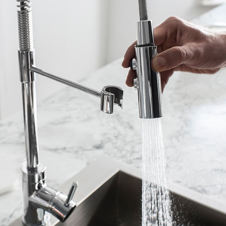 Crosswater Cook Side Lever Kitchen Mixer Flexi Spray | Sanctuary