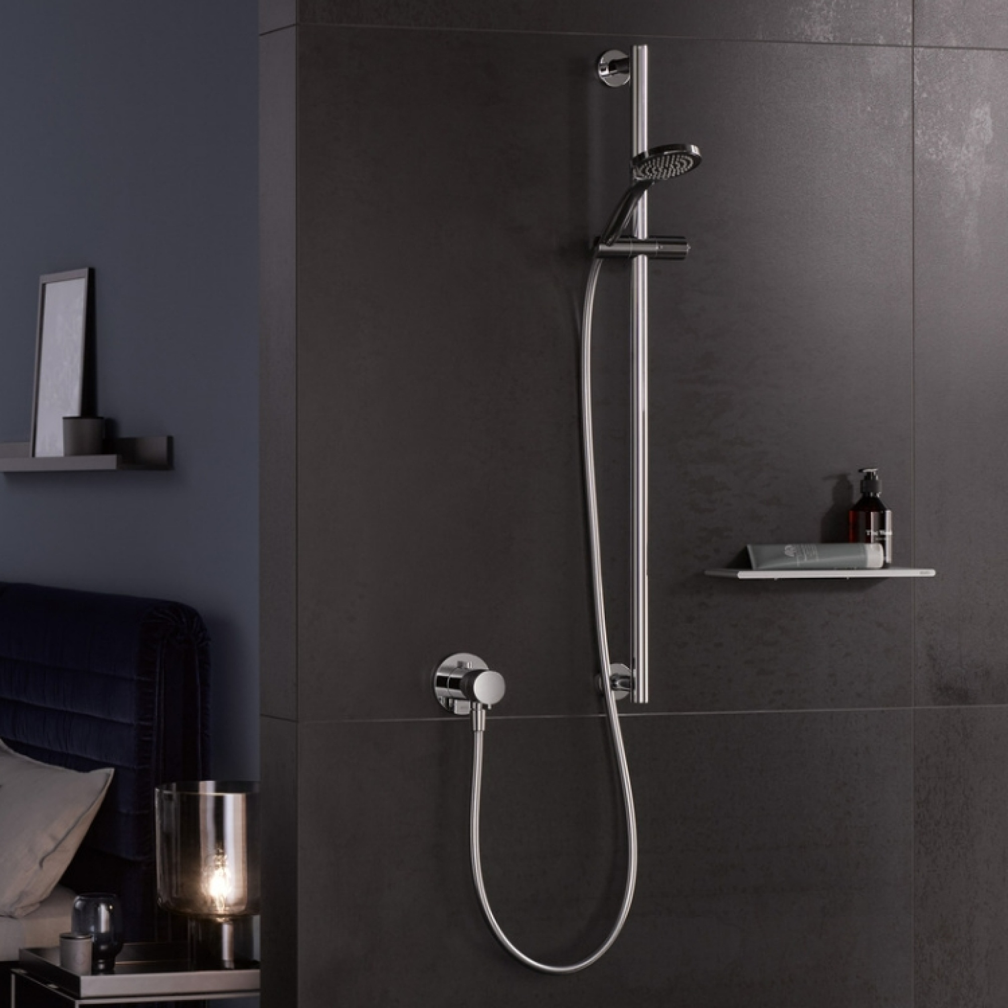 Keuco IXMO Chrome Round Slide Rail Set | Sanctuary Bathroom