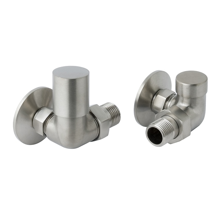 JTP Inox Brushed Stainless Steel Corner Radiator Valves | Sanctuary ...