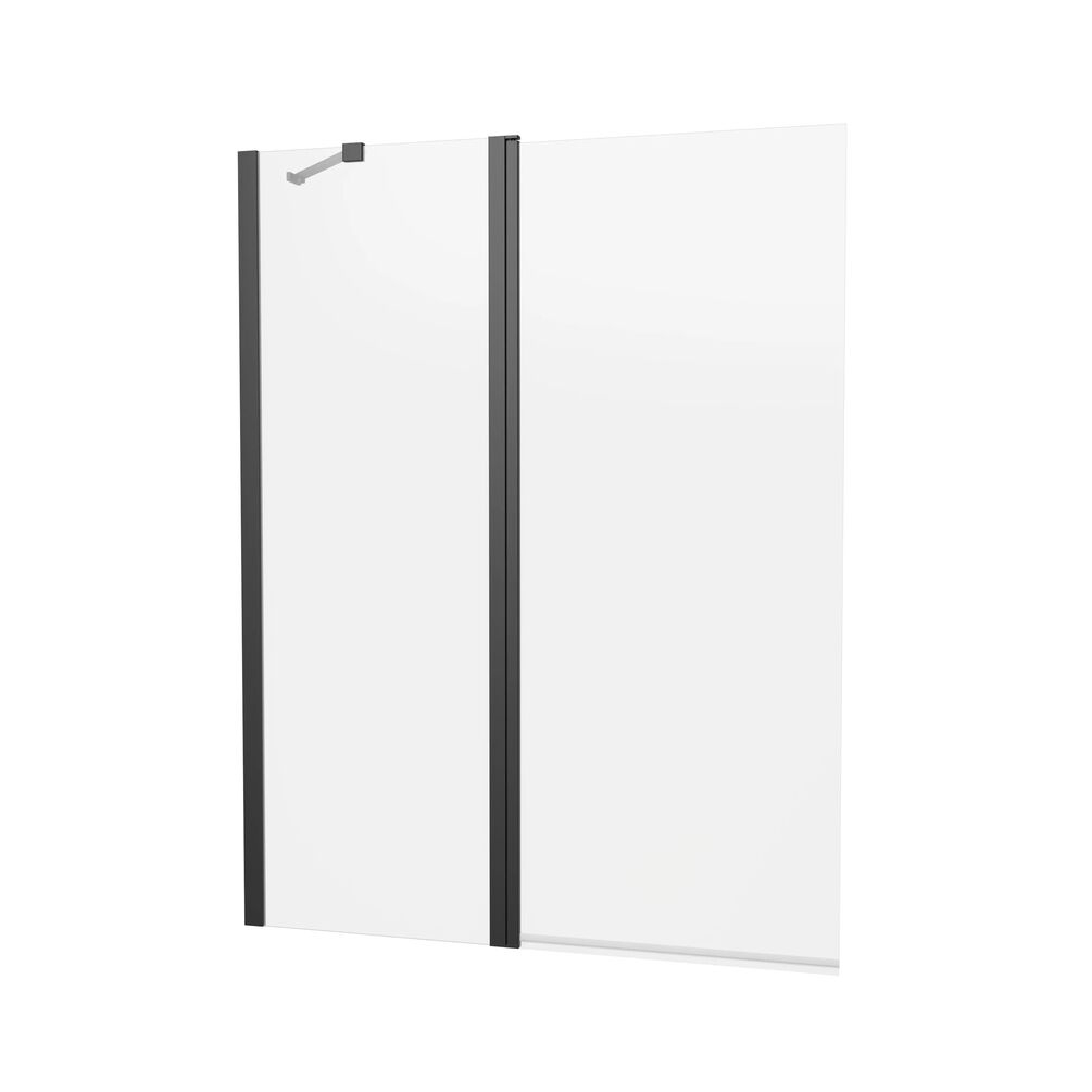 Crosswater Clear 6 Black 2 Panel Bath Screen | Sanctuary