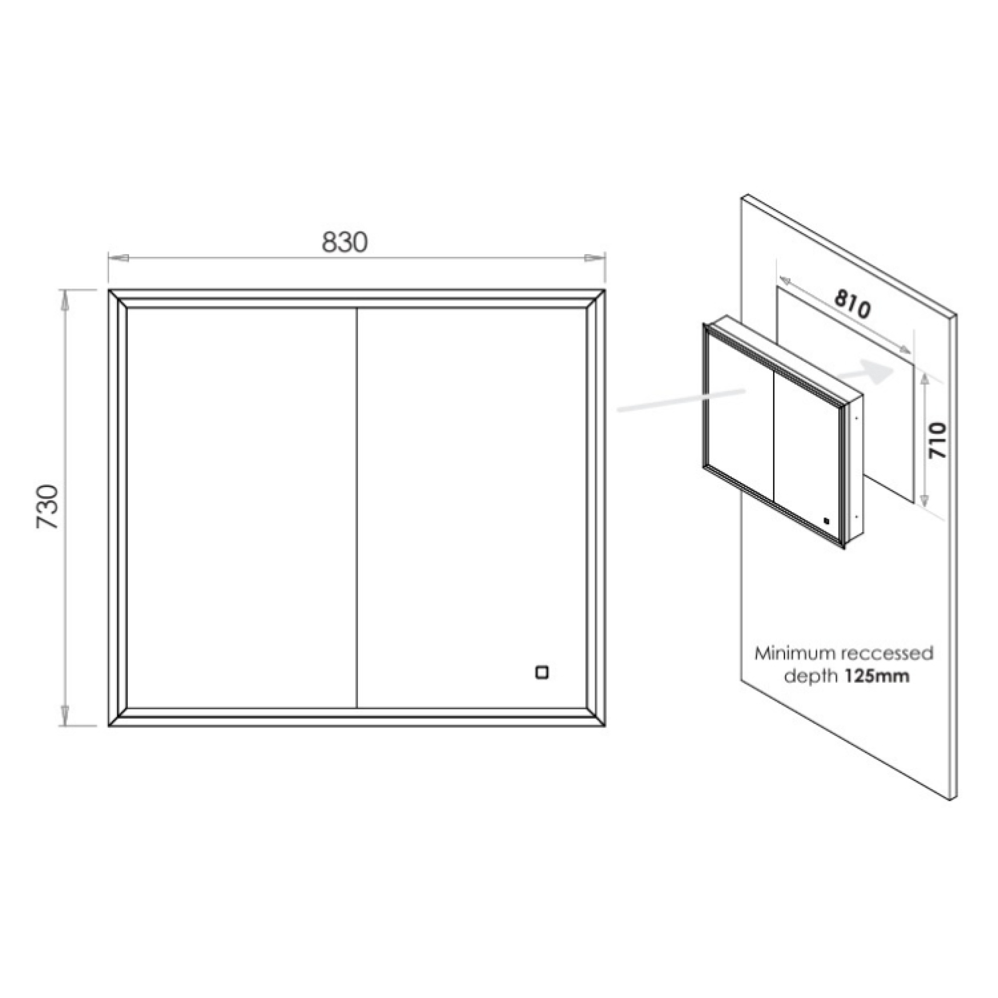 hib. Vanquish 800mm LED Recessed Mirror Cabinet | Sanctuary Bathrooms