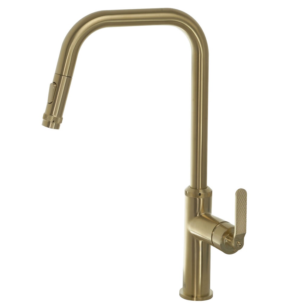 JTP Décor Brushed Brass Single Lever Pull Out Spout Mixer
