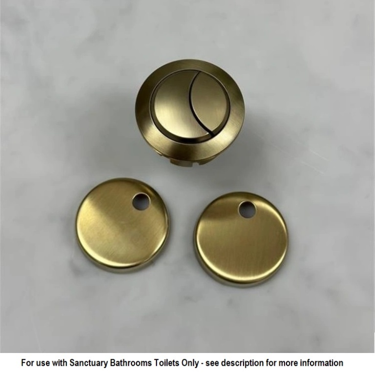 Apex Brushed Brass Push Button & Caps | Sanctuary Bathrooms