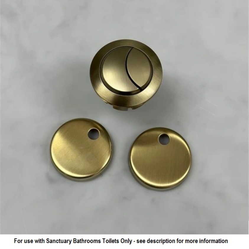 Apex Brushed Brass Push Button & Caps | Sanctuary Bathrooms
