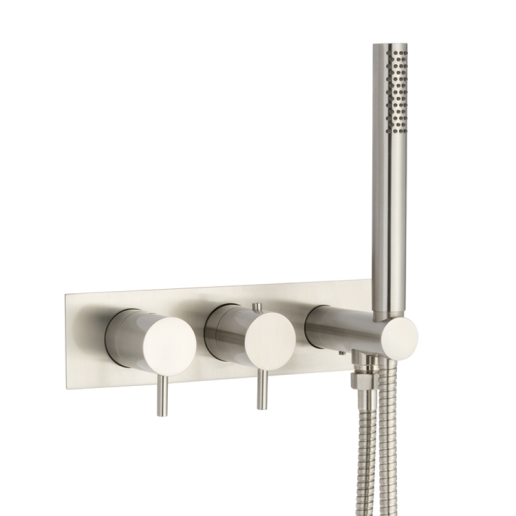 JTP Inox Brushed Stainless Steel Bath Shower Mixer with Handset ...