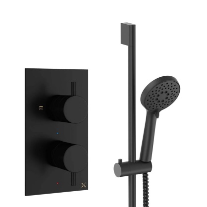 Crosswater Design Black 1-Way Slide Rail Shower | Sanctuary