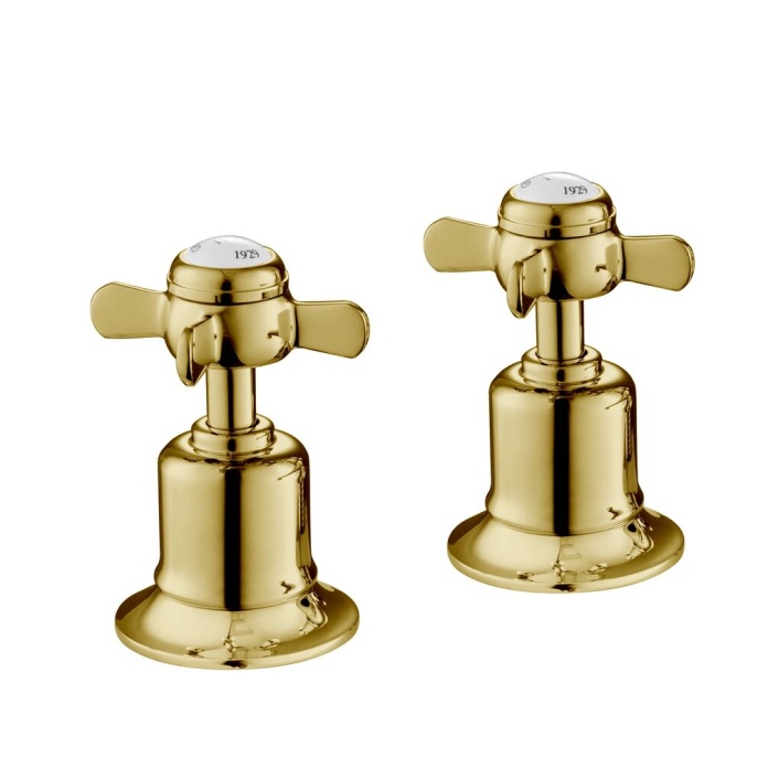 JTP Grosvenor Pinch Polished Gold Bath Panel Valves