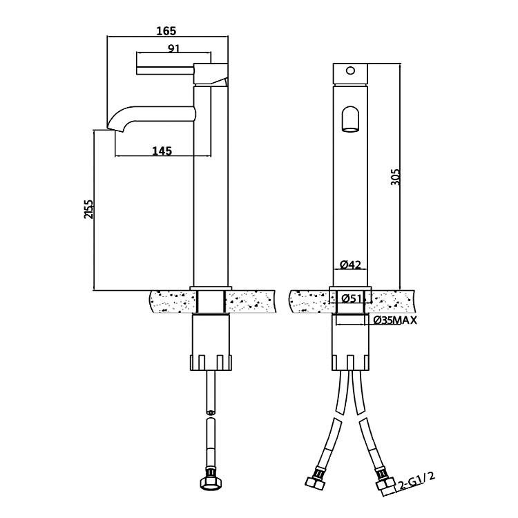 Abacus Iso Chrome Tall Mono Basin Mixer | Sanctuary Bathrooms