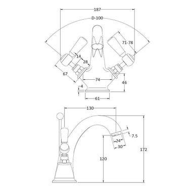 Bayswater Lever Black & Chrome Mono Basin Mixer | Sanctuary