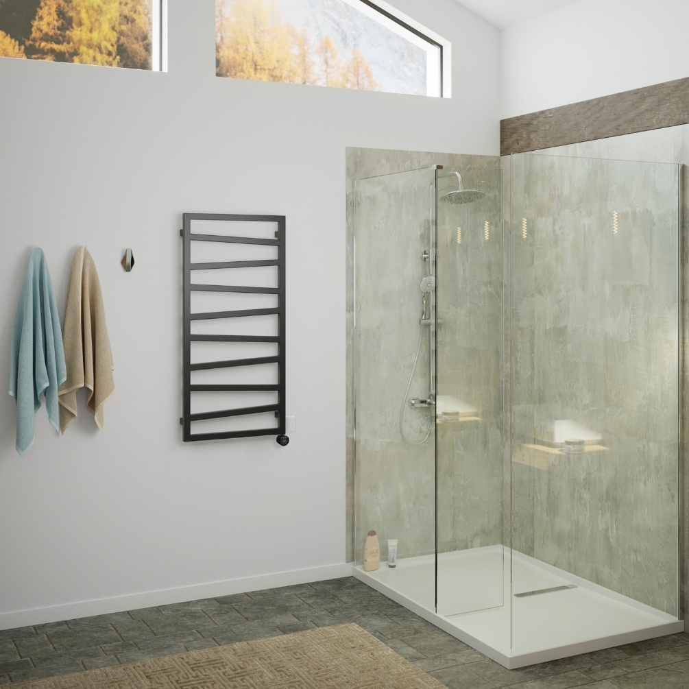 Terma Zig Zag Black 1070 Towel Rail/Element | Sanctuary