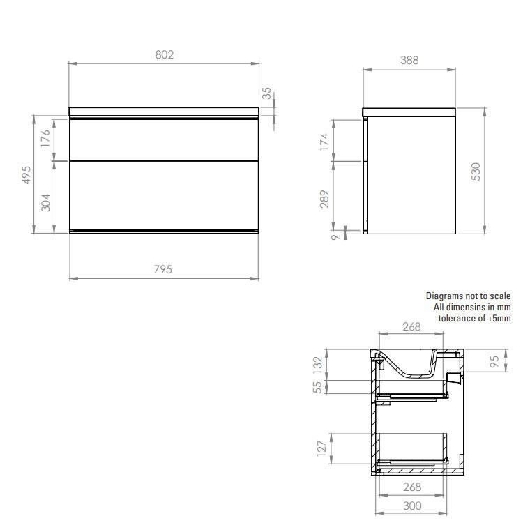 Roper Rhodes Scheme 800 Derwent Blue Wall Hung Unit | Sanctuary Bathrooms