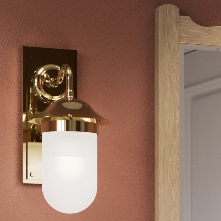 Burlington Guild Gold Wall Mounted Frosted Light | Sanctuary