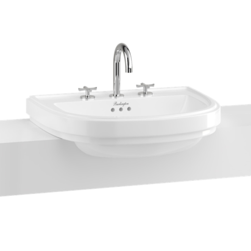 Burlington Riviera D Shaped Semi Recessed Basin | Sanctuary