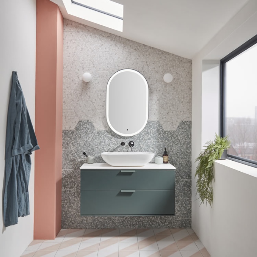Roper Rhodes Scheme Juniper Green Vanity Unit & Worktop | Sanctuary ...