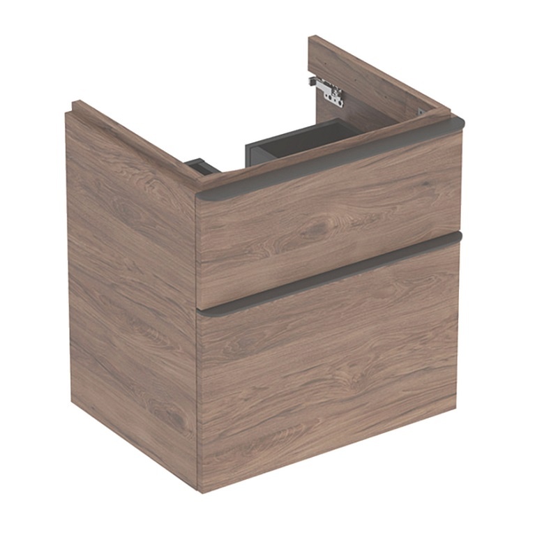 Geberit Smyle Square 600mm Hickory Unit & Basin | Sanctuary Bathrooms
