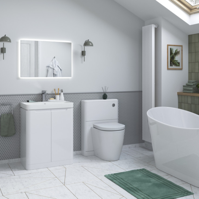 Apex White Gloss 550mm Floorstanding WC Unit | Sanctuary Bathrooms