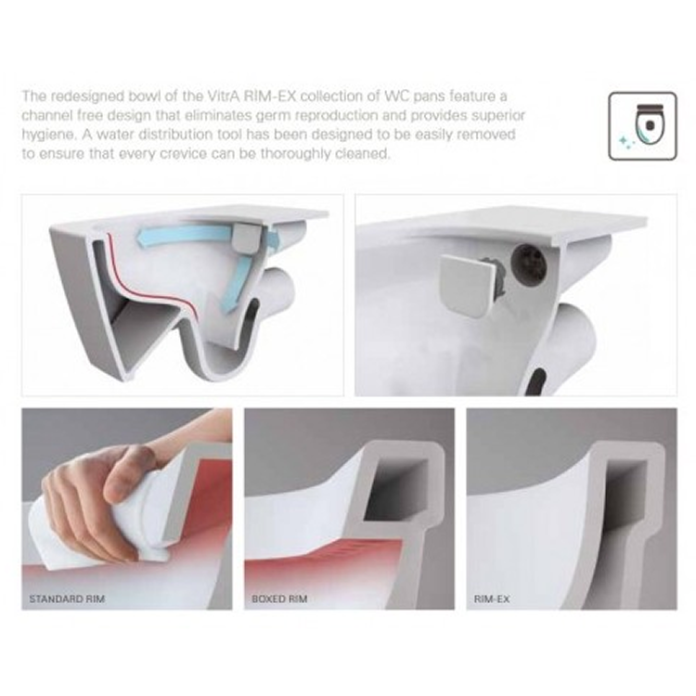 VitrA Designer M-Line Rimless Wall Hung WC & Seat | Sanctuary Bathrooms