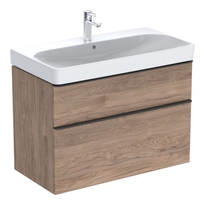 Geberit Smyle Square 900mm Hickory Vanity Unit & Washbasin | Sanctuary