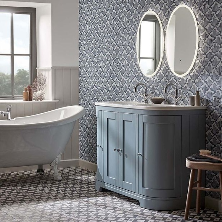 Tavistock Lansdown 1200mm Curved Underslung Double Basin Vanity Unit ...