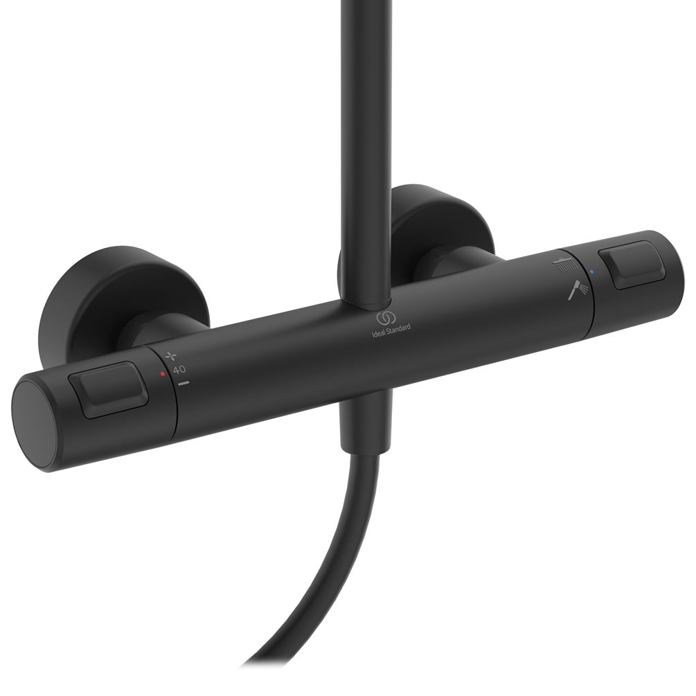 Ideal Standard Ceratherm T25 Black Shower Column | Sanctuary Bathrooms