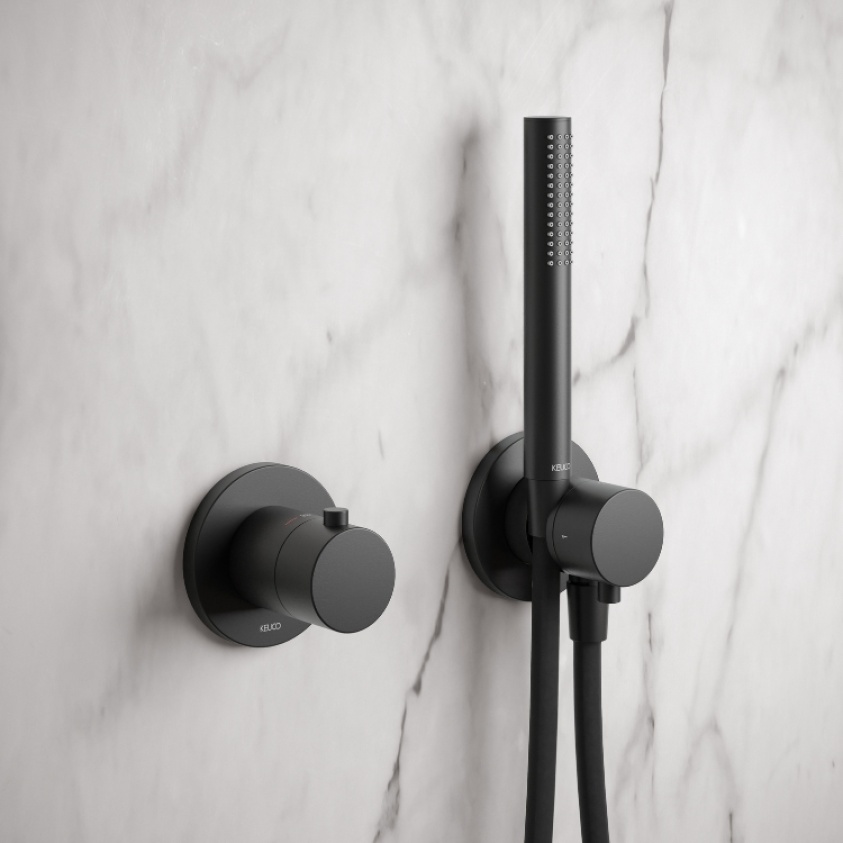 Keuco IXMO Black Round Shower Set | Sanctuary Bathrooms