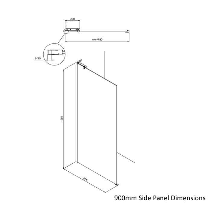 Crosswater Design 8 Black Hinged Shower Door & Inline | Sanctuary Bathrooms