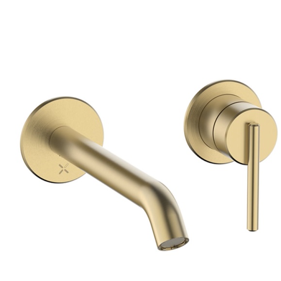Crosswater 3ONE6 Lever Brass Wall Mounted Basin 2 Hole Set