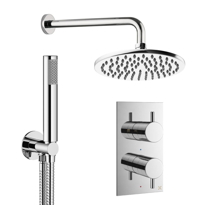 Crosswater Design Chrome 2-Way Rainfall Shower | Sanctuary