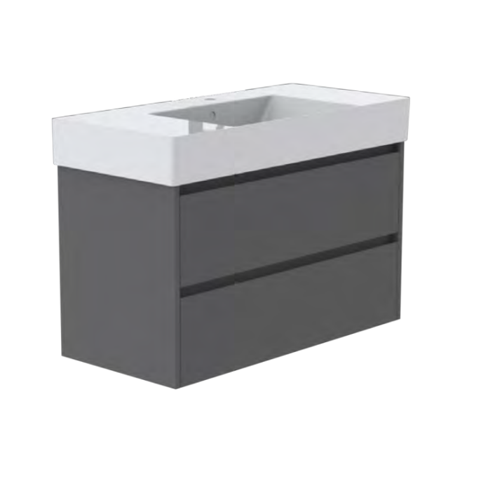GSI Kube X Design 1000 x 470mm Twin Drawer Vanity Unit & Basin ...