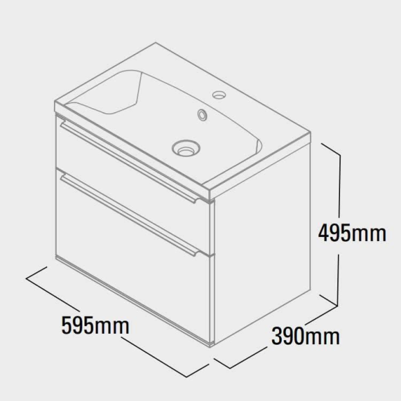 Roper Rhodes Scheme 600mm Matt Carbon Wall Vanity Unit & Basin ...