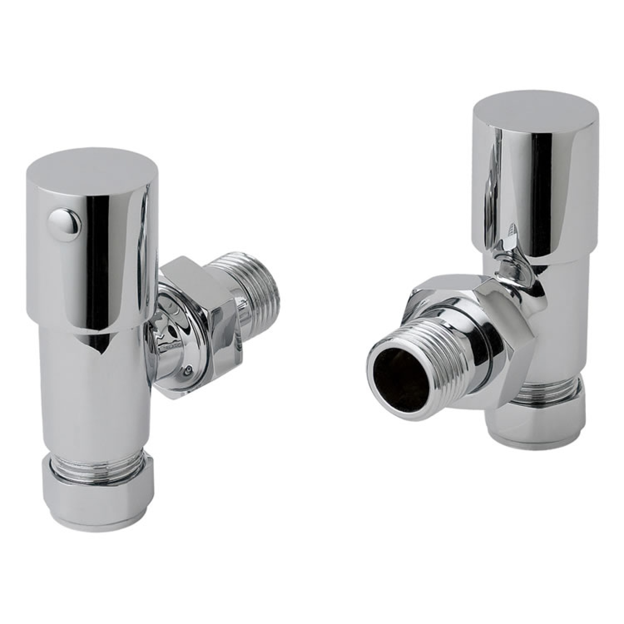 JTP Chrome Angled Radiator Valves | Sanctuary Bathrooms