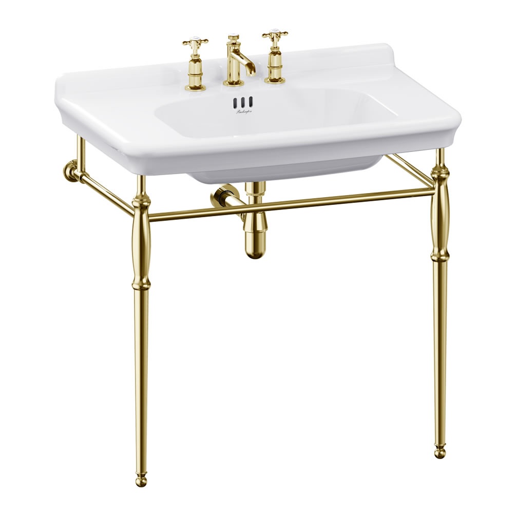 Burlington Guild 850mm Gold Wash Stand & Basin | Sanctuary Bathrooms