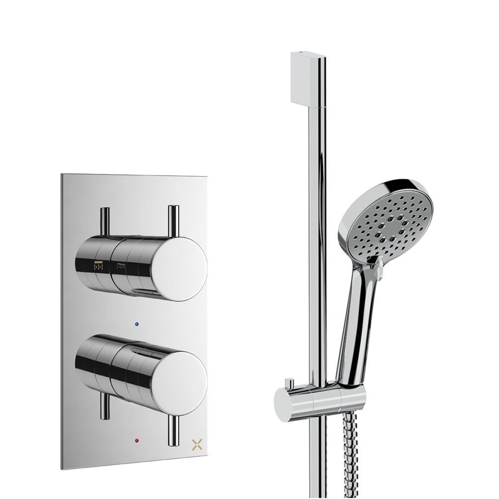 Crosswater Design Chrome 1-Way Slide Rail Shower | Sanctuary