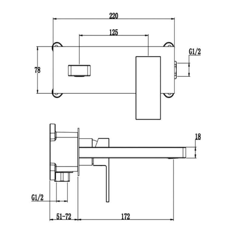 Abacus Plan Brushed Bronze Wall Mounted Basin Mixer | Sanctuary Bathrooms