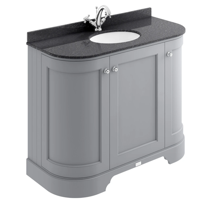 Bayswater Plummett Grey 1000mm Curved Unit & Worktop