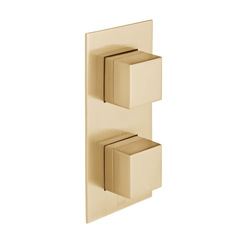 Vado Individual Square Gold Single Shower Valve | Sanctuary Bathrooms