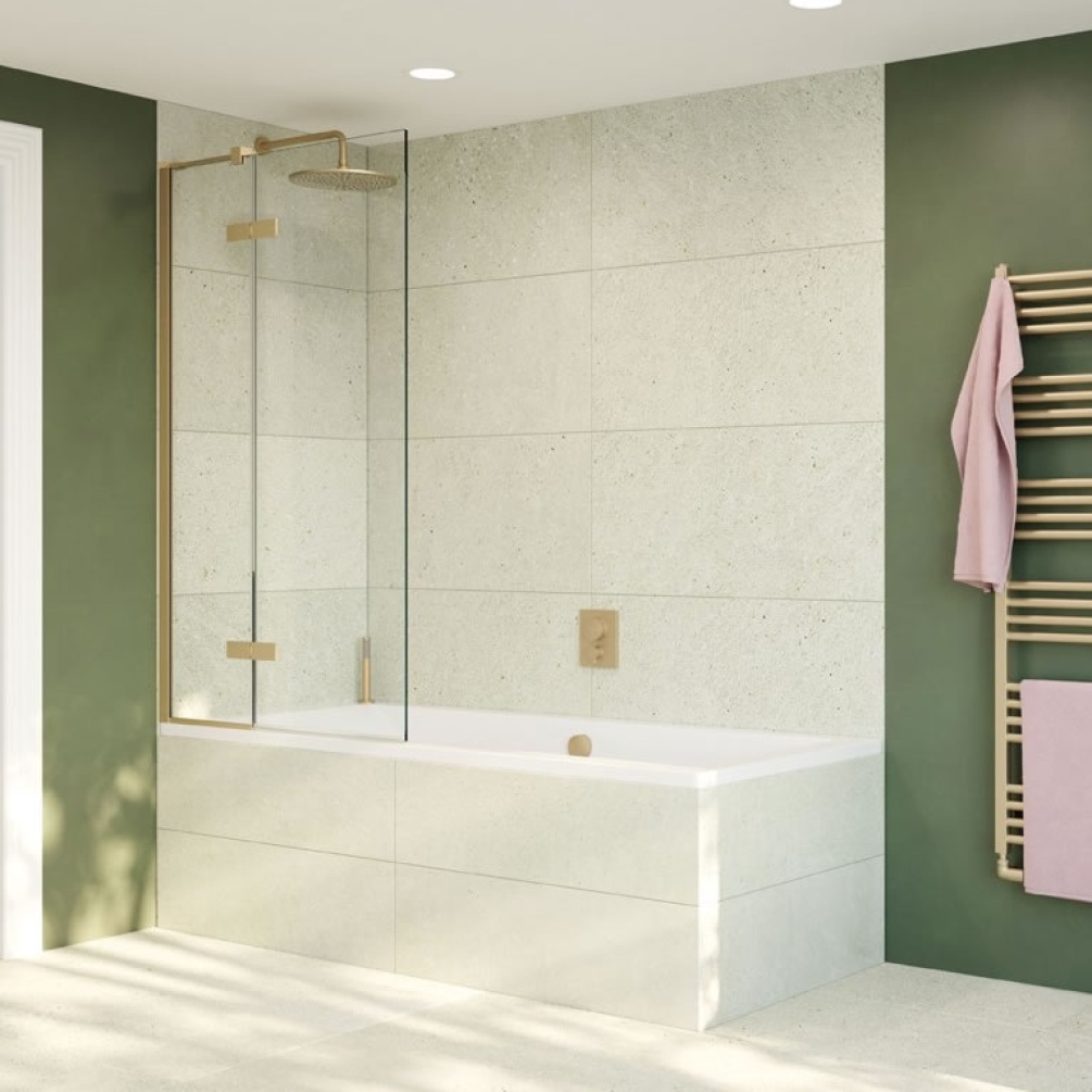 Crosswater Optix 10 Brass Bath Screen | Sanctuary Bathrooms