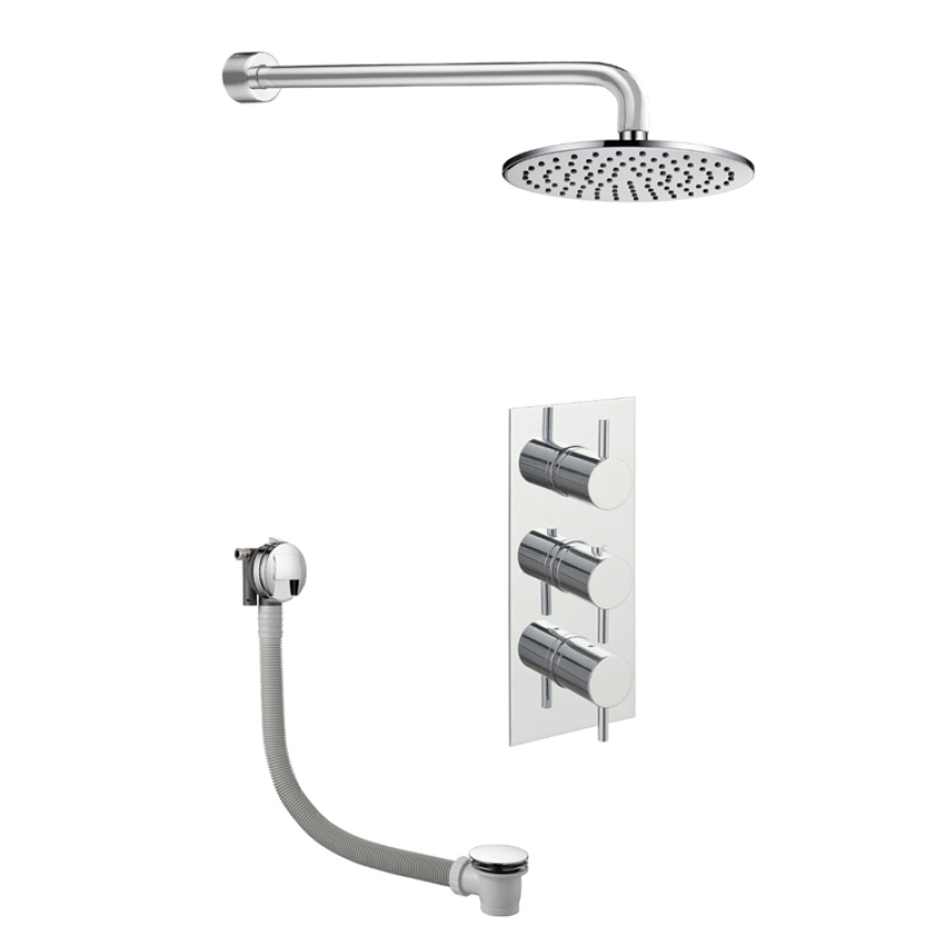 JTP Florence Shower Valve Kit With Head, Arm & Exofil Overflow Filler ...