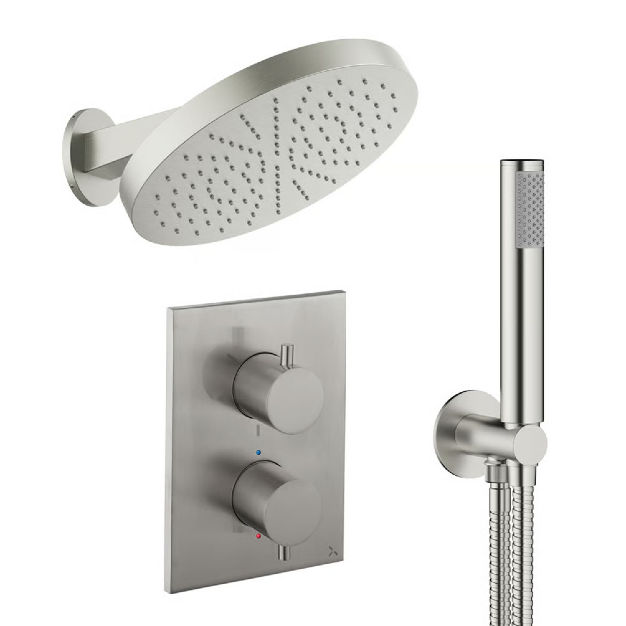 Crosswater Crossbox Nickel Dual Fixed Shower Set | Sanctuary