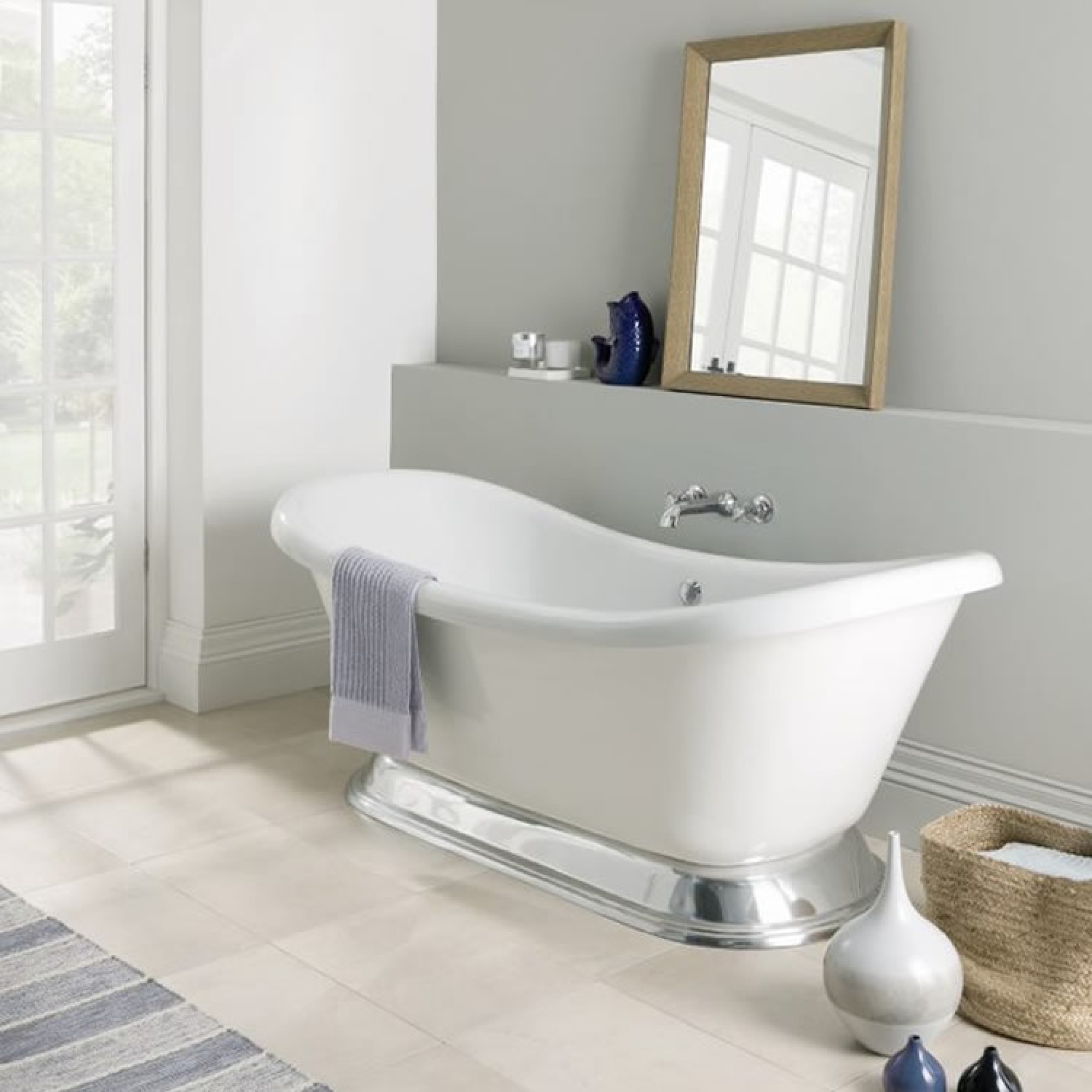 BC Designs Freestanding Boat Bath With Aluminium Plinth
