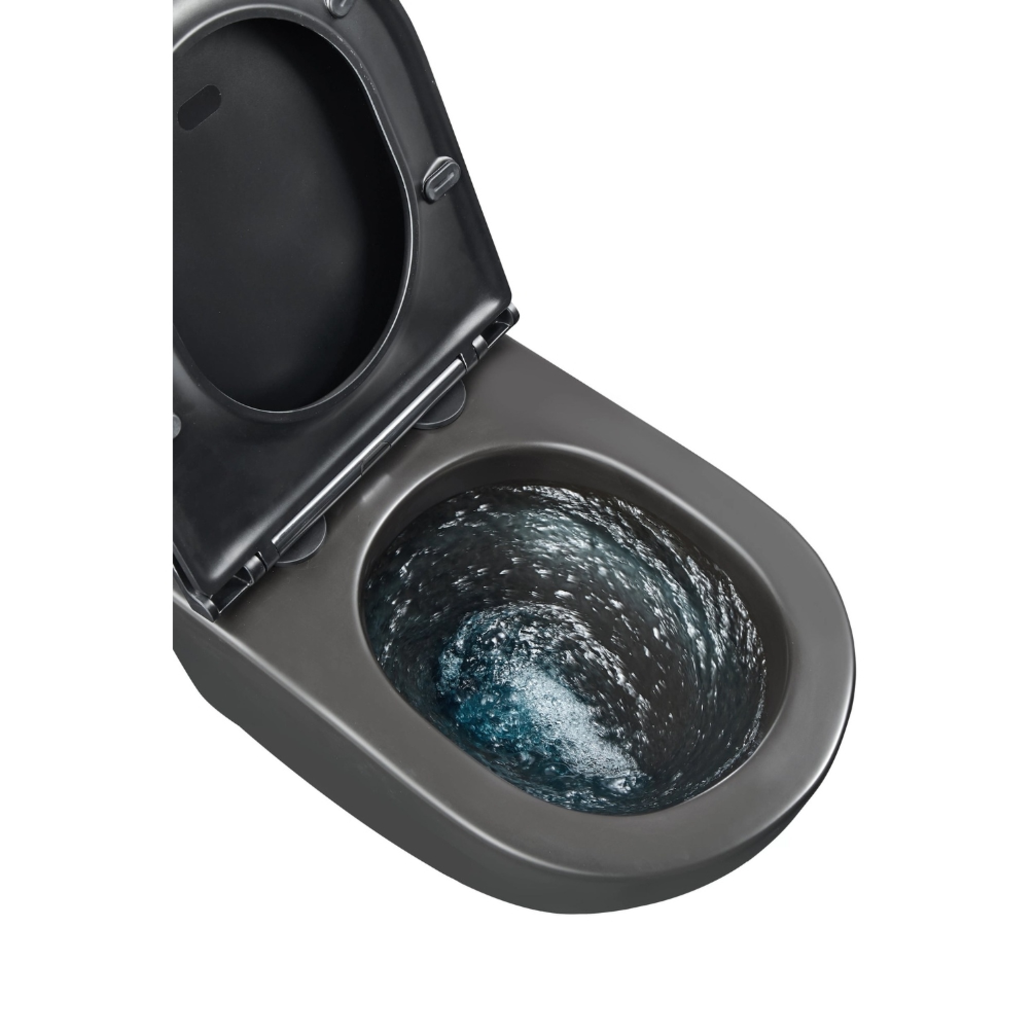 JTP Wortex Matt Black Wall Hung Rimless Toilet & Seat