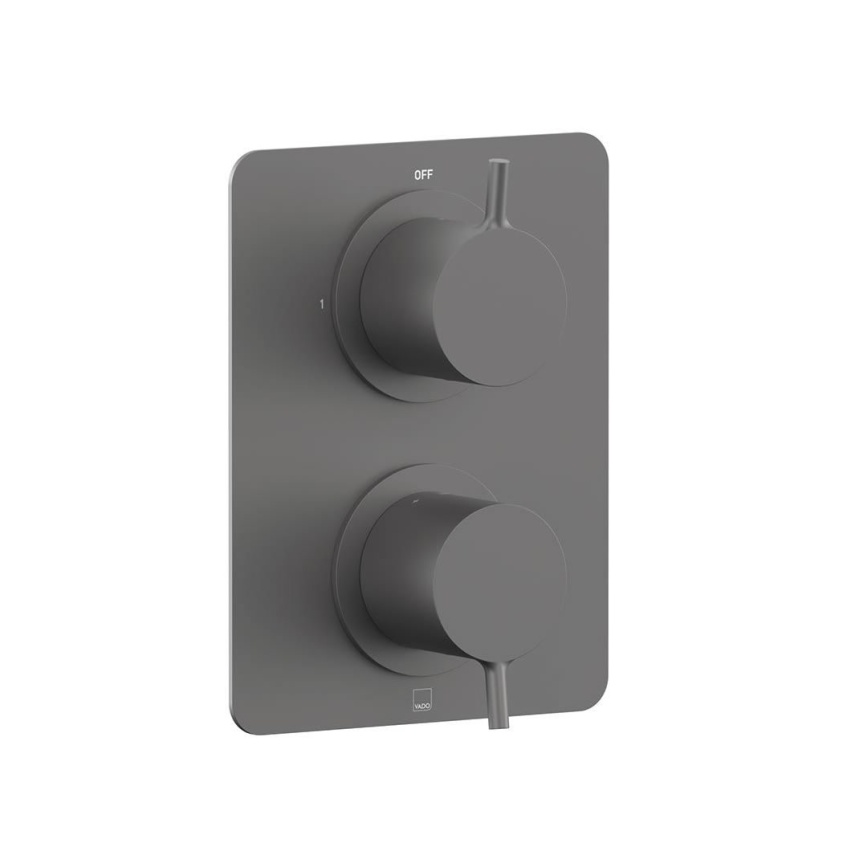 Vado Safari Lever Pewter Thermostatic Shower Valve - 1 Outlet 2 Handle