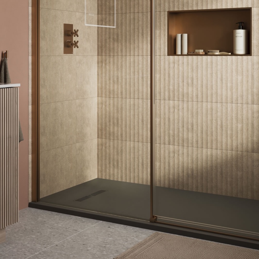 Crosswater Vito 1200mm x 760mm Matt Grey Rectangular Dolomite Shower Tray
