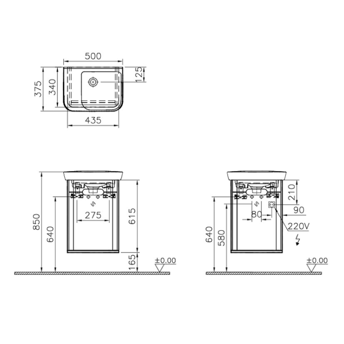 VitrA Sento Anthracite Cloakroom Unit | Sanctuary Bathrooms