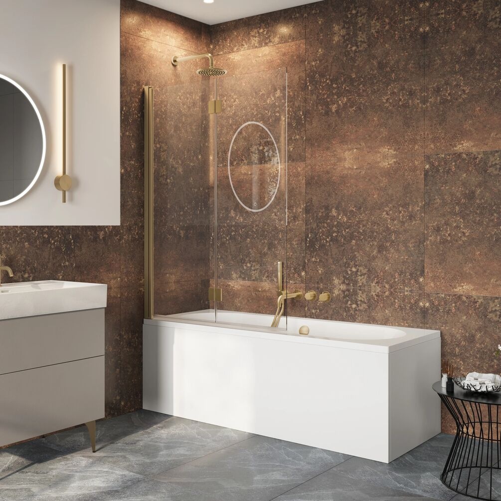 Crosswater Asura 8 Brass Folding Bath Screen | Sanctuary