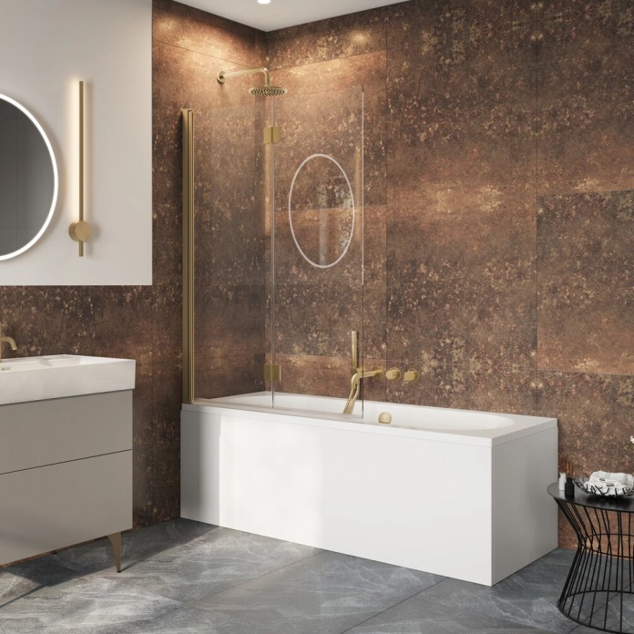 Crosswater Asura 8 Brass Folding Bath Screen | Sanctuary