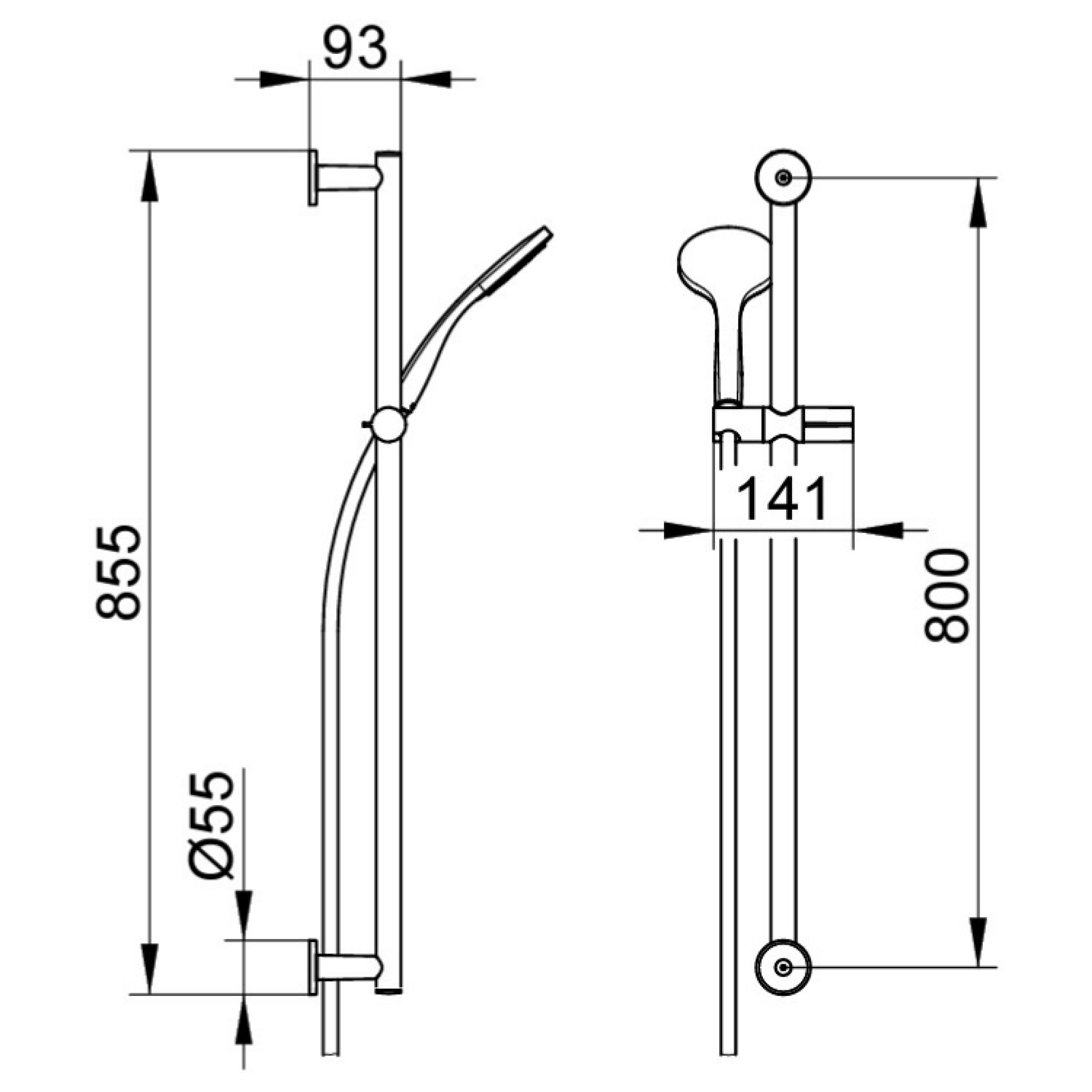 Keuco IXMO Chrome Round Slide Rail Set | Sanctuary Bathroom