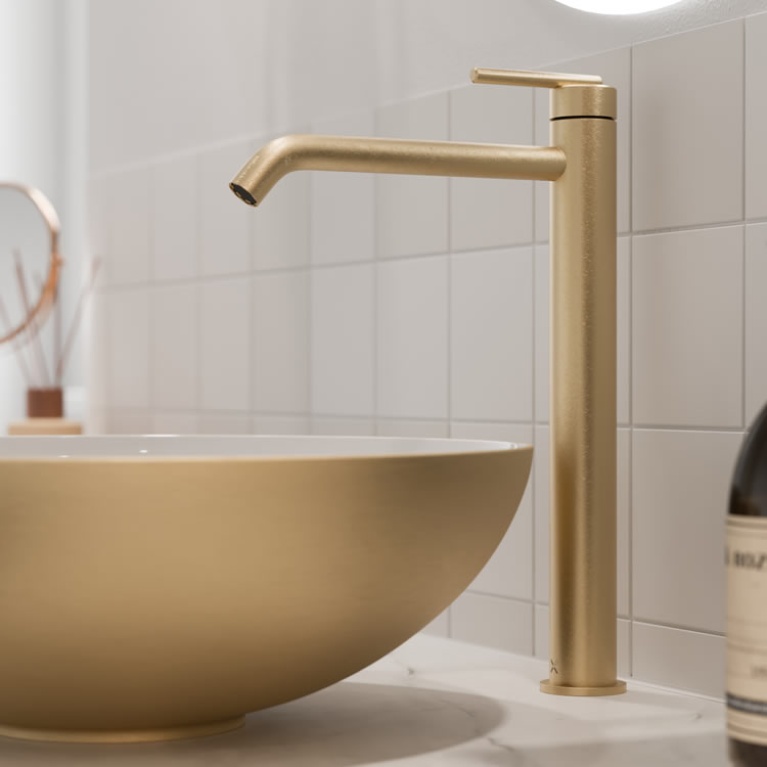 Crosswater 3ONE6 Lever Brushed Brass Tall Basin Monobloc - TL112DNSF ...