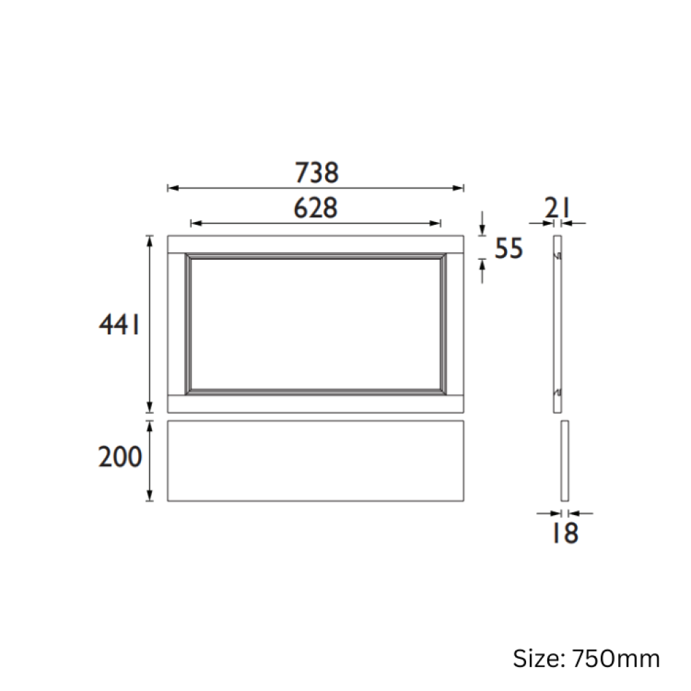Heritage Graphite End Bath Panel - 700mm & 750mm