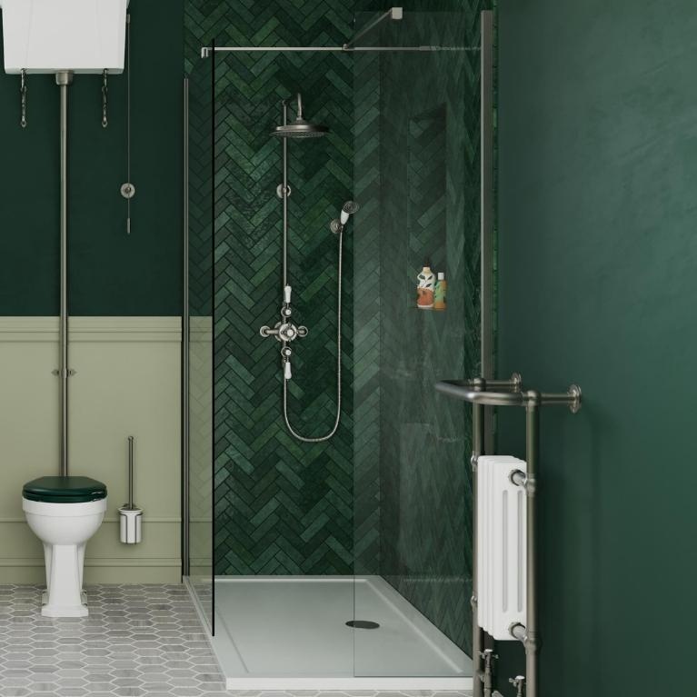 Burlington Nickel Walk In Shower Enclosure | Sanctuary Bathrooms
